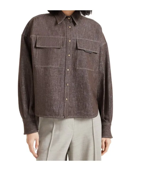 Brunello Cucinelli Long Sleeved Curved Hem Shirt