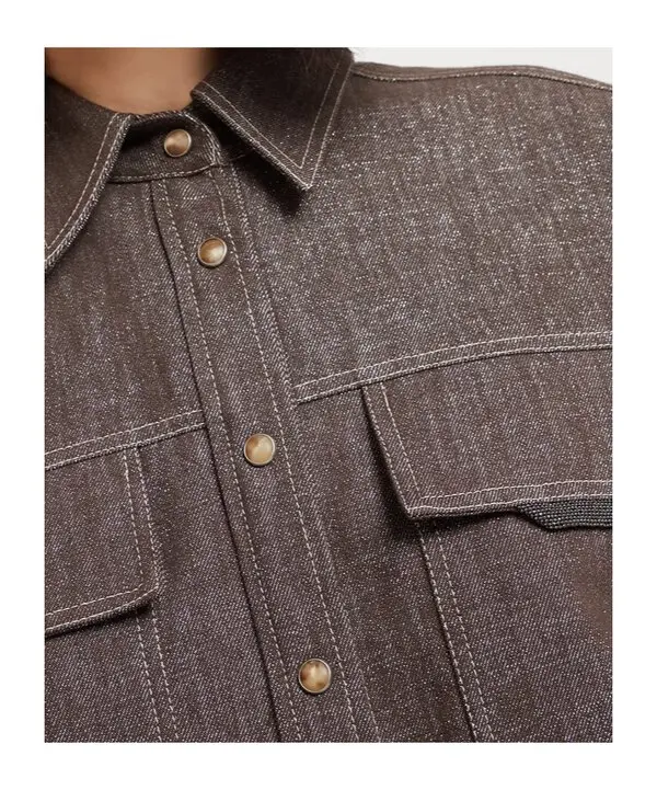 Brunello Cucinelli Long Sleeved Curved Hem Shirt
