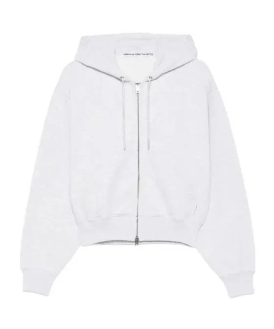 Alexander Wang Zip-up Hoodie - Light Heather Grey