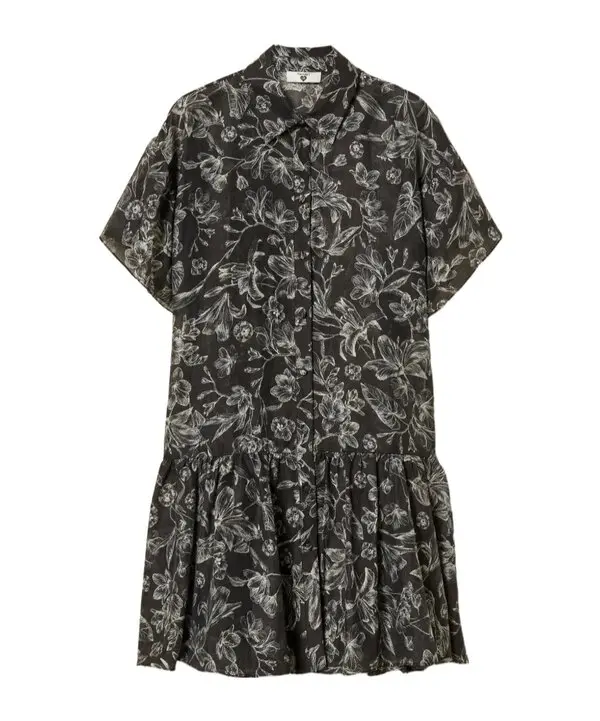 TWINSET Floral Ruffled Dress - Black