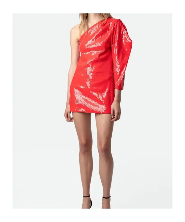 Zadig&Voltaire Roely Sequin-embellished One-shoulder Dress
