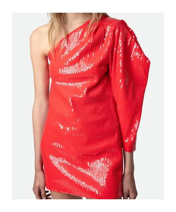 Zadig&Voltaire Roely Sequin-embellished One-shoulder Dress