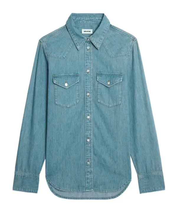Zadig&Voltaire Jeweled Button Flap-pockets Shirt