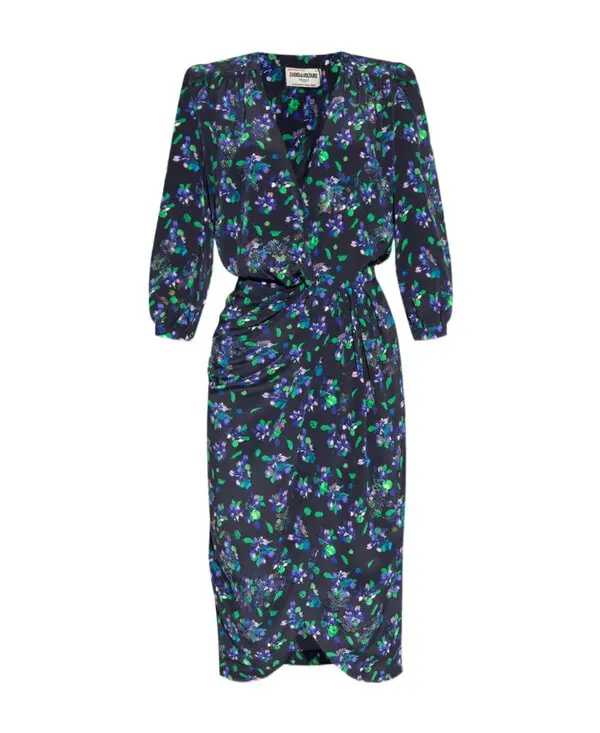 Zadig&Voltaire Draped Floral-print Midi Dress