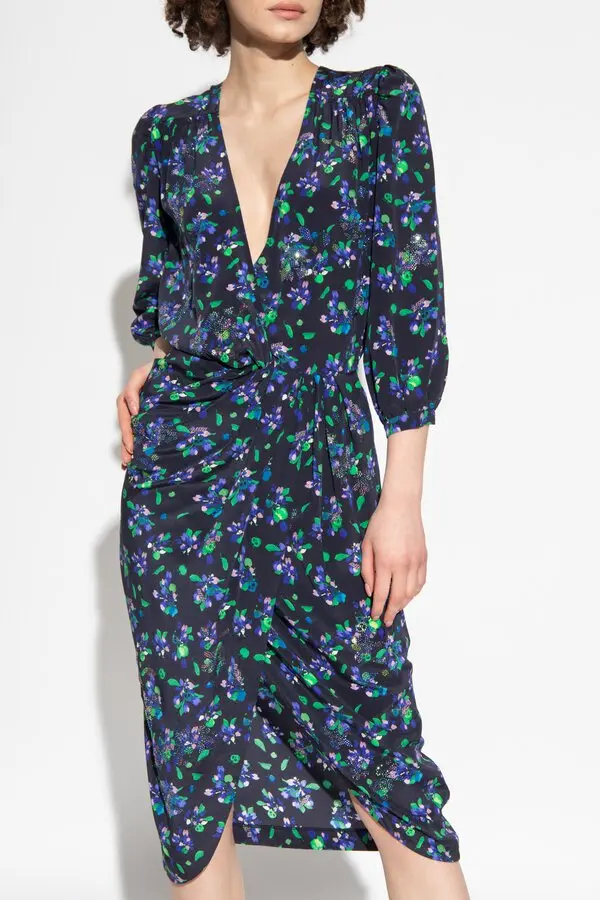 Zadig&Voltaire Draped Floral-print Midi Dress