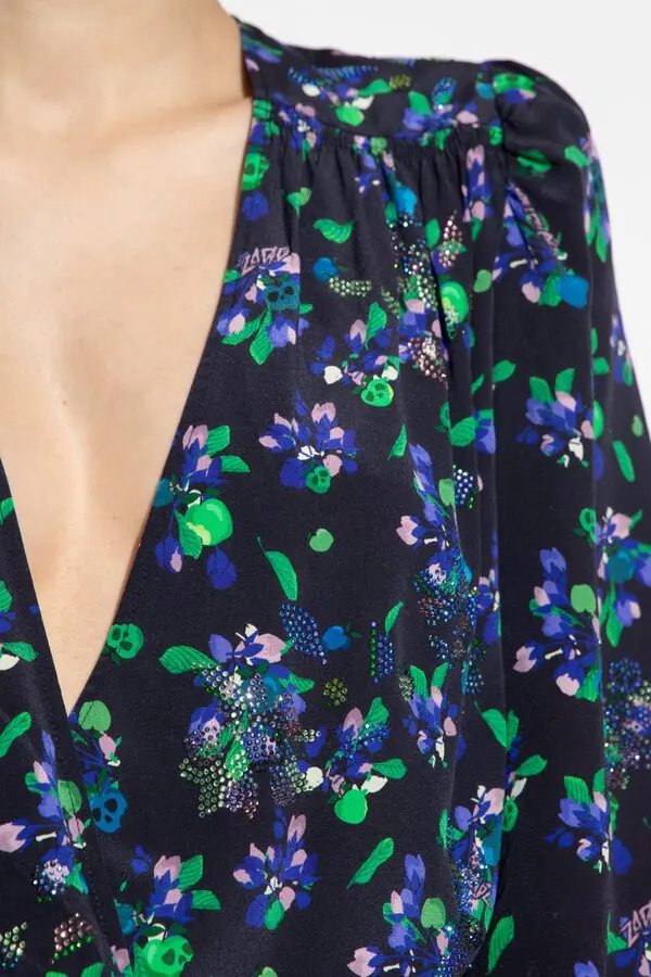 Zadig&Voltaire Draped Floral-print Midi Dress