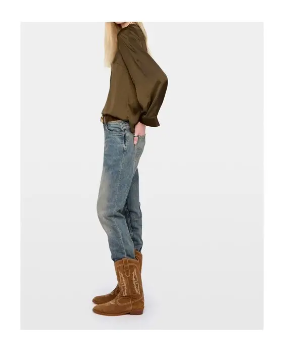 Zadig&Voltaire Torny V-neck Satin Blouse - Moss