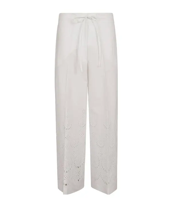 P.a.r.o.s.h Cannes Broderie Wide-leg Pants - White