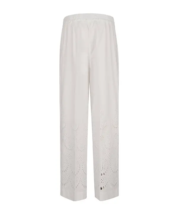 P.a.r.o.s.h Cannes Broderie Wide-leg Pants - White