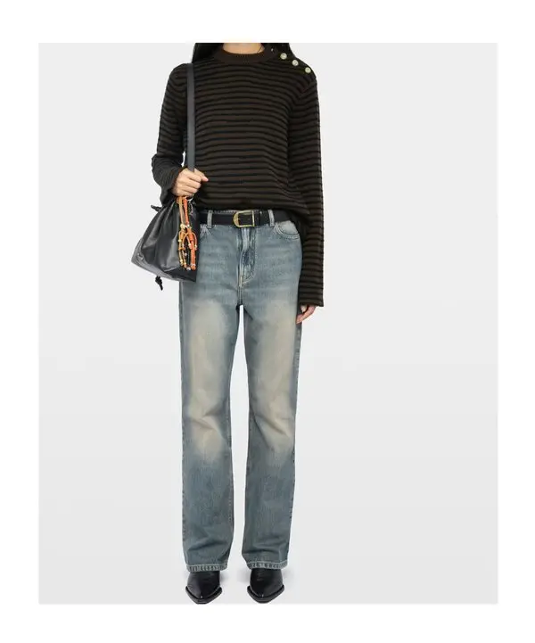 Zadig&Voltaire Striped Button-detailed Sweater - Darkchocolate