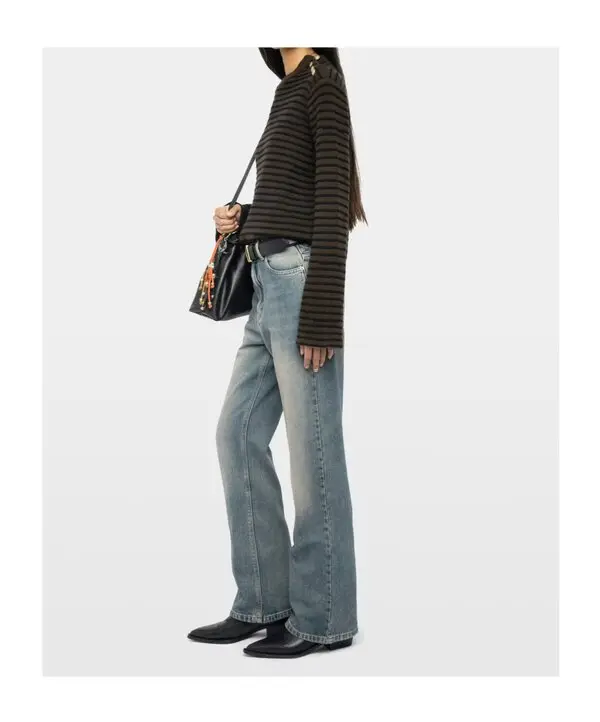 Zadig&Voltaire Striped Button-detailed Sweater - Darkchocolate