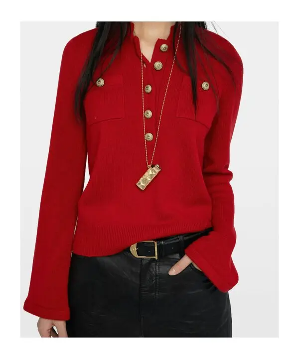Zadig&Voltaire Lucas Button-detailed Sweater - Red