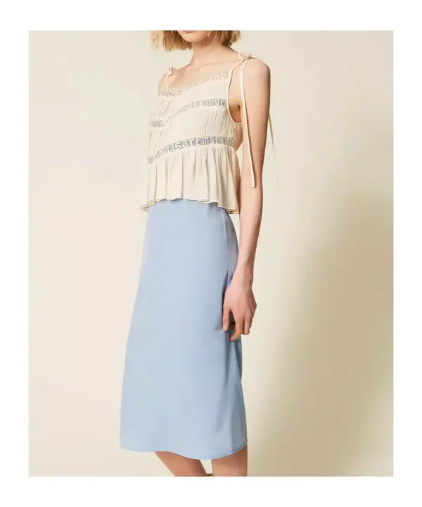TWINSET Lace-trim Midi Dress