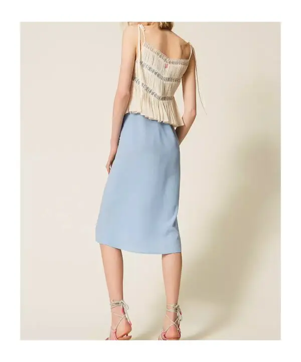 TWINSET Lace-trim Midi Dress