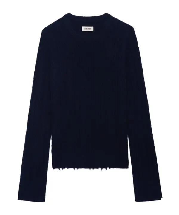 Zadig&Voltaire Jonasson Openwork And Cable Knit Crew Neck Sweater