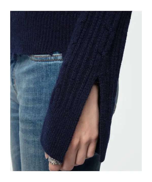 Zadig&Voltaire Jonasson Openwork And Cable Knit Crew Neck Sweater