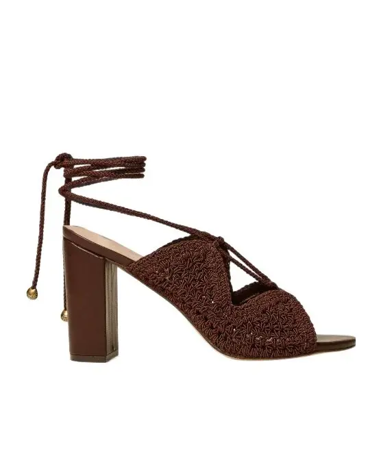 TWINSET Macrame Tie Sandals