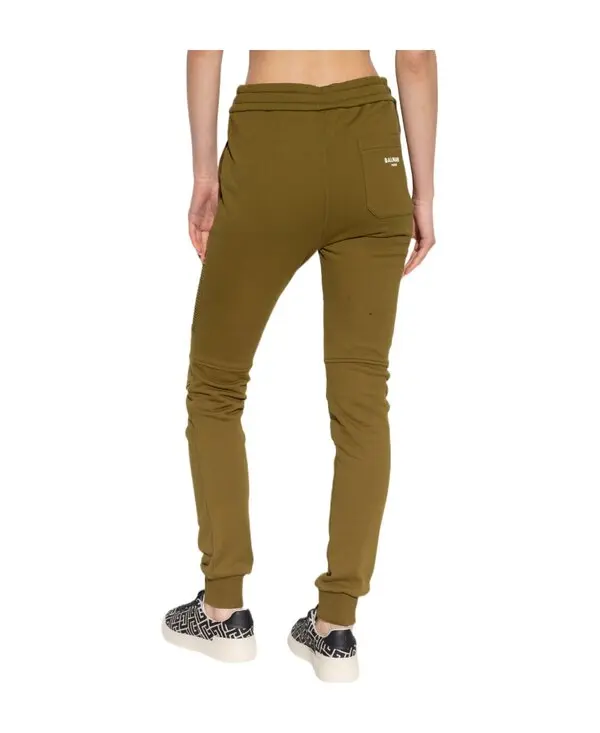 Balmain Flocked-logo Drawstring Track Pants