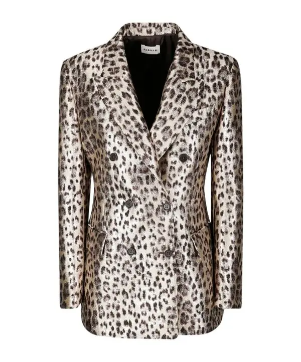 P.a.r.o.s.h Leopard-print Double-breasted Blazer