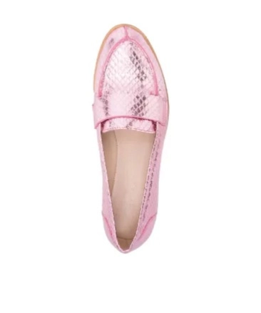 P.a.r.o.s.h Metallic Snakeskin-effect Leather Loafers - Pink