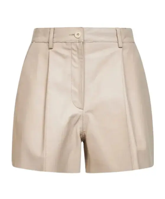P.a.r.o.s.h Pleated Leather Shorts