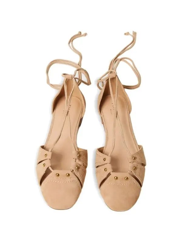 TWINSET Suede Cut-out Ballet Flats