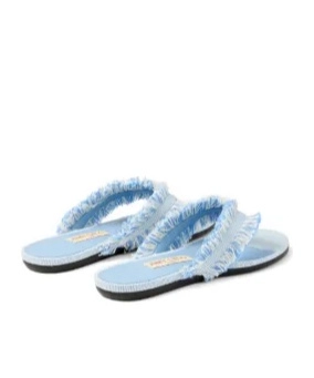 JIMMY CHOO Fringed Flat Sandals