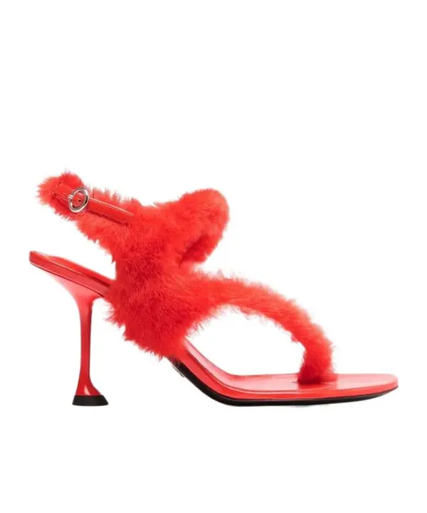 Proenza Schouler Shearling Thong Sandals - Red