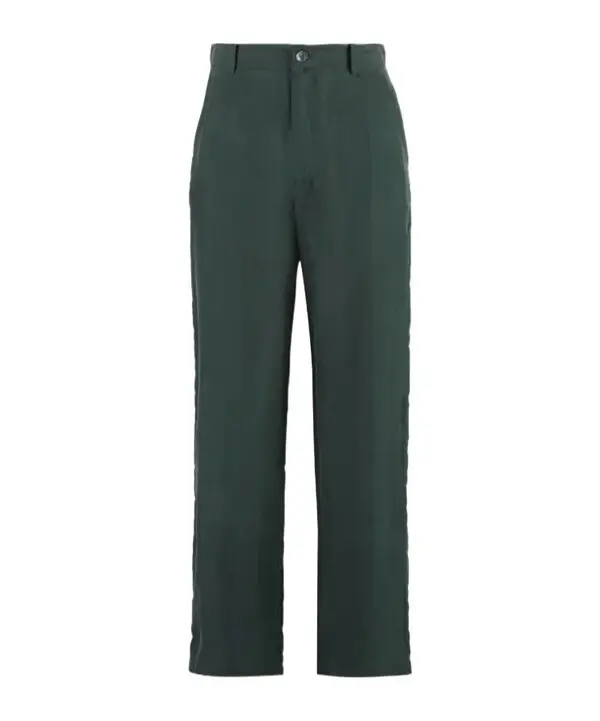 P.a.r.o.s.h Silk Straight-leg Trousers - Green