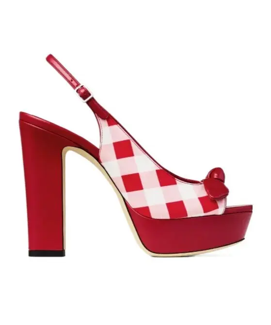 JIMMY CHOO Bow Checked Sandals