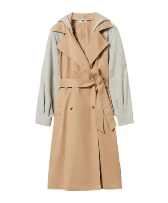 TWINSET Gabardine Plush Trench Coat