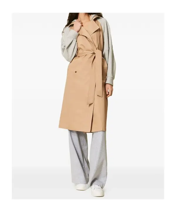 TWINSET Gabardine Plush Trench Coat