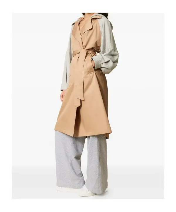 TWINSET Gabardine Plush Trench Coat