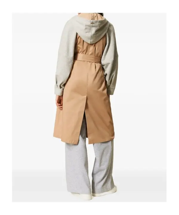 TWINSET Gabardine Plush Trench Coat