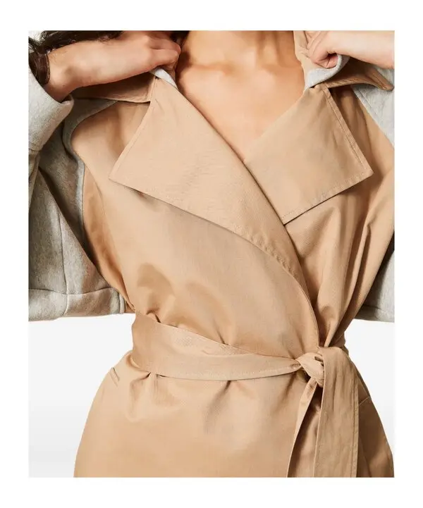 TWINSET Gabardine Plush Trench Coat