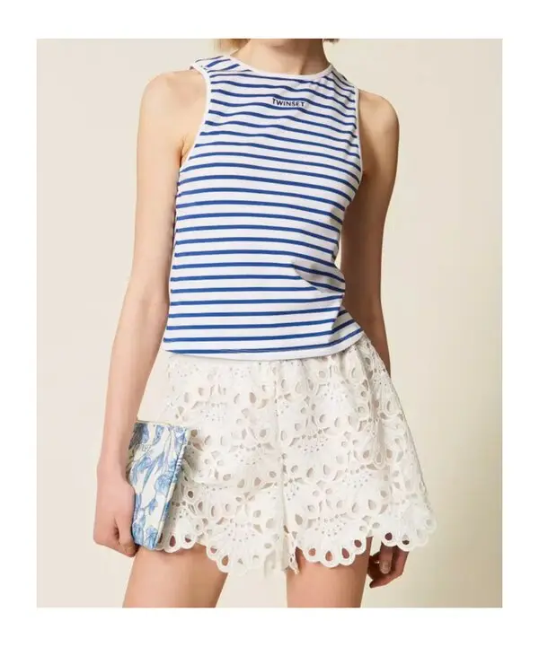 TWINSET Striped Sleeveless Tank Top
