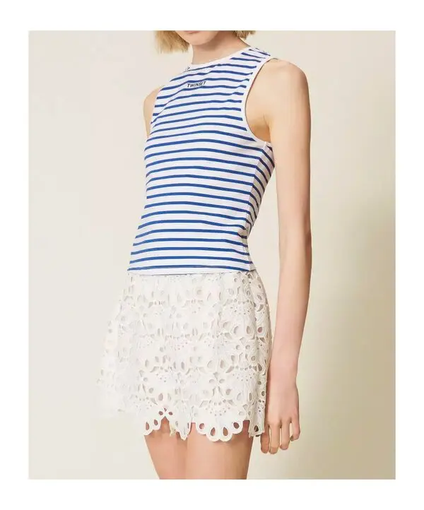 TWINSET Striped Sleeveless Tank Top