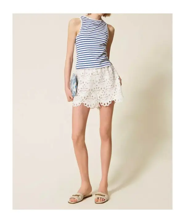 TWINSET Striped Sleeveless Tank Top