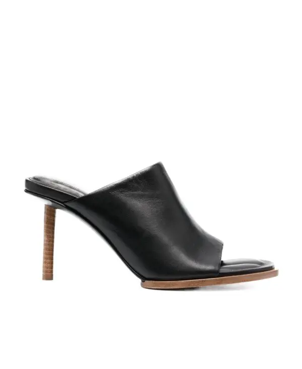 Jacquemus Les Mules Rond Carré Leather Mules - Black
