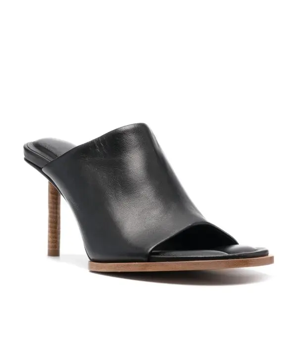 Jacquemus Les Mules Rond Carré Leather Mules - Black