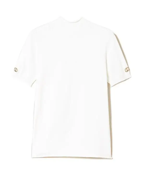 TWINSET Logo-plaque Short-sleeve Jumper - White