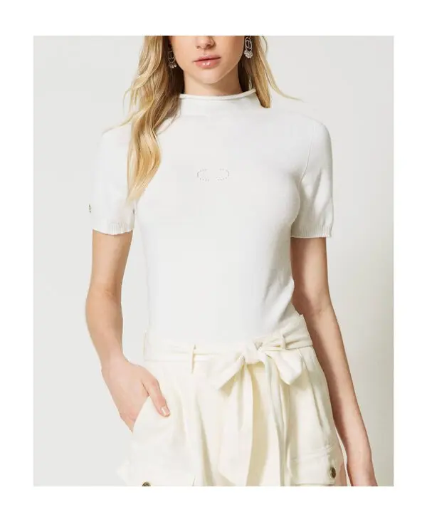 TWINSET Logo-plaque Short-sleeve Jumper