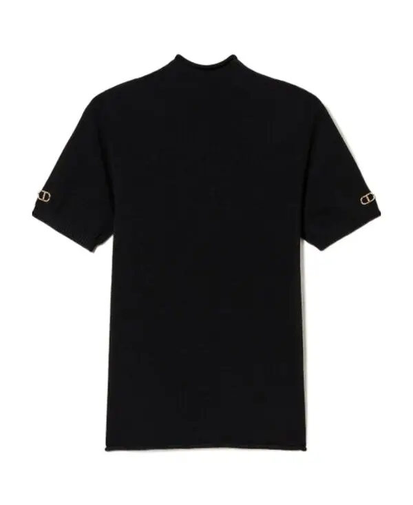 TWINSET Logo-plaque High-neck Jumper - Black