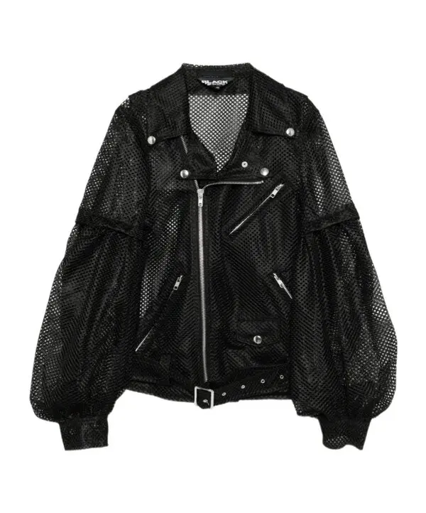 Comme Des Garçons Mesh-panelled Puff-sleeve Jacket