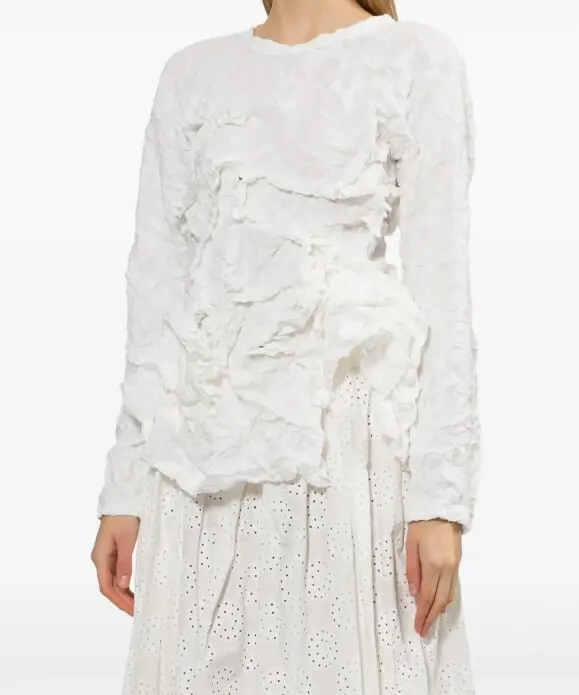 Comme Des Garçons Pleated Long-sleeved T-shirt