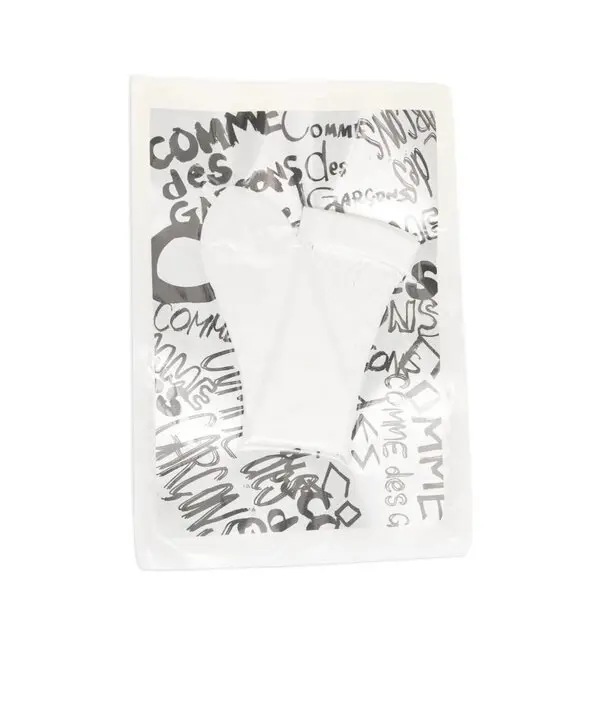 Comme Des Garçons Plaid Ribbed Tights - White