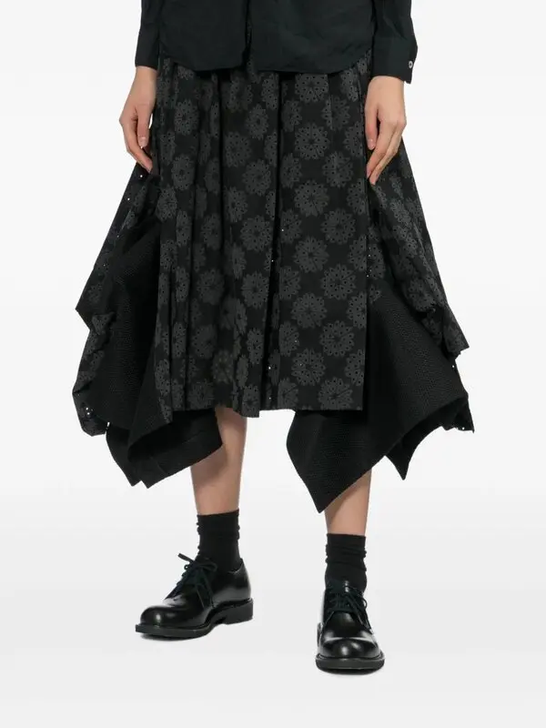 Comme Des Garçons Asymmetrical Floral Skirt
