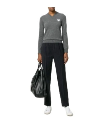 Play Comme Des Garcon Patch Knitted Jumper