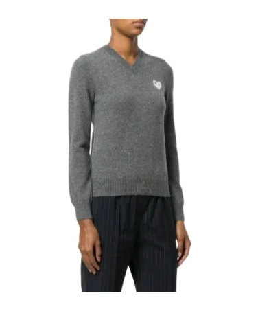 Play Comme Des Garcon Patch Knitted Jumper