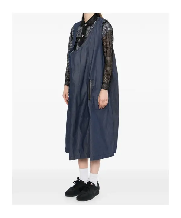 Comme Des Garçons Sleeveless V-neck Zip-up Dress